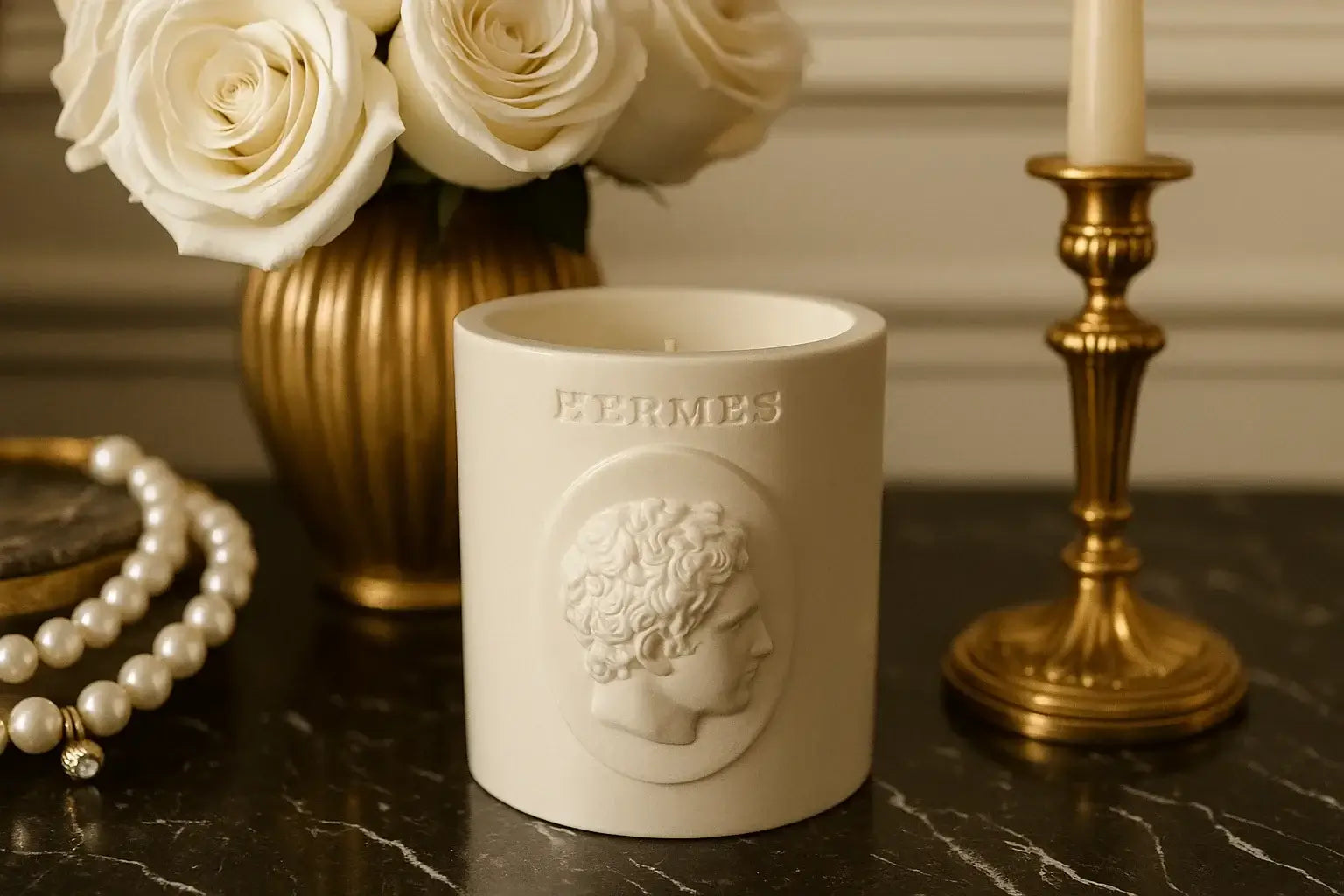 Hermes Candle – Smoky Leather & Resin Fragrance | Eco Resin Jar – Votive